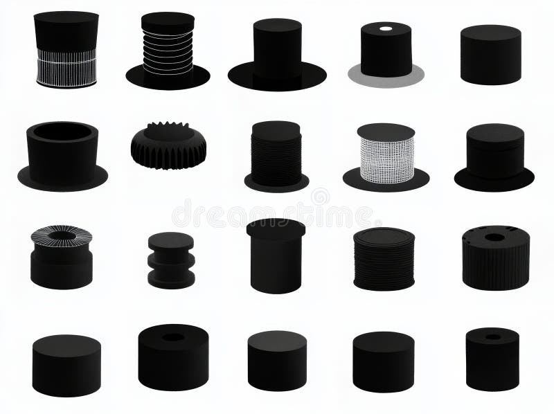 Metal Spring Icon Set with Illustrations Isolated on a White Background ...