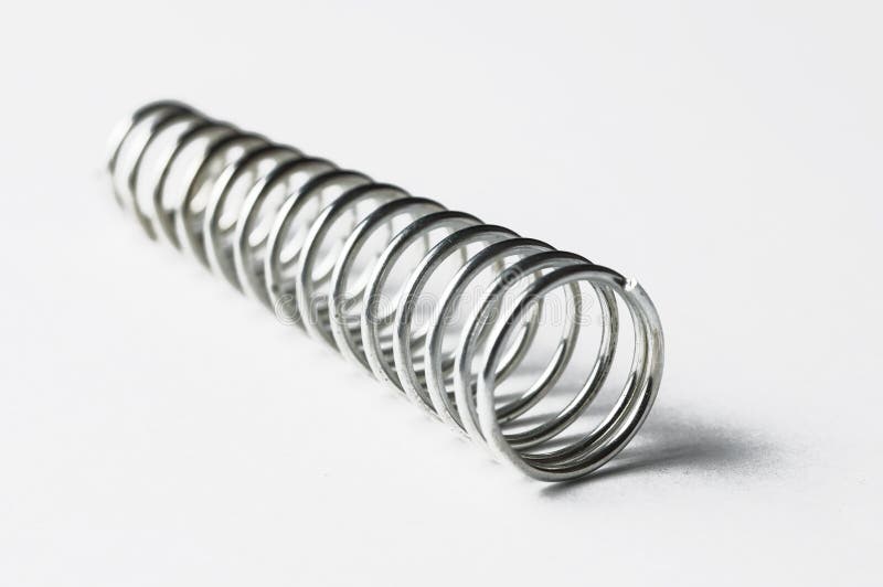 Metal Spring Isolated on White Background Stock Image - Image of shadow ...