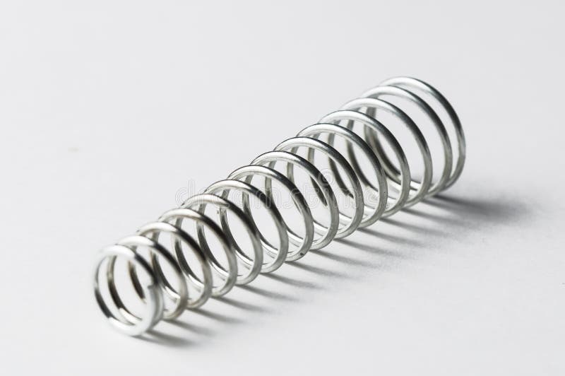 Metal Spring Isolated on White Background Stock Image - Image of shadow ...
