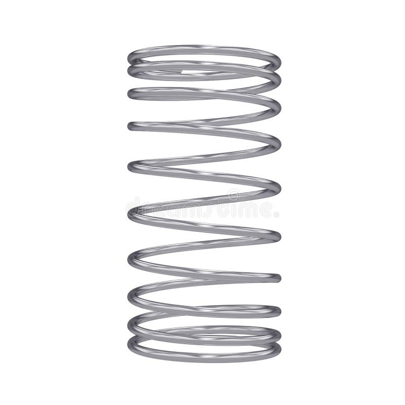 Metal Spring Isolated on White, 3D Rendering Stock Image - Image of ...