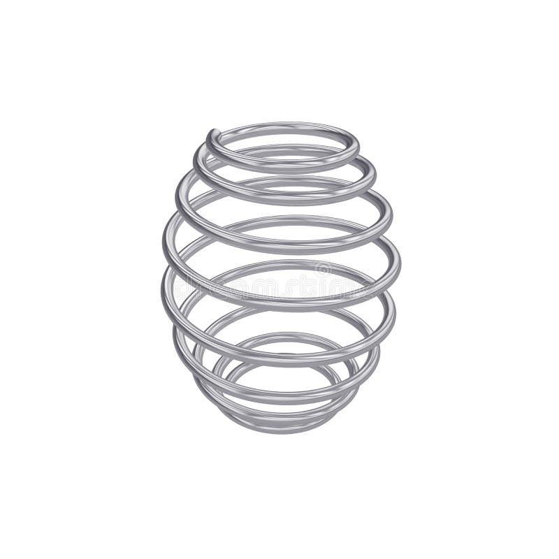 Metal Spring Isolated on White, 3D Rendering Stock Image - Image of ...