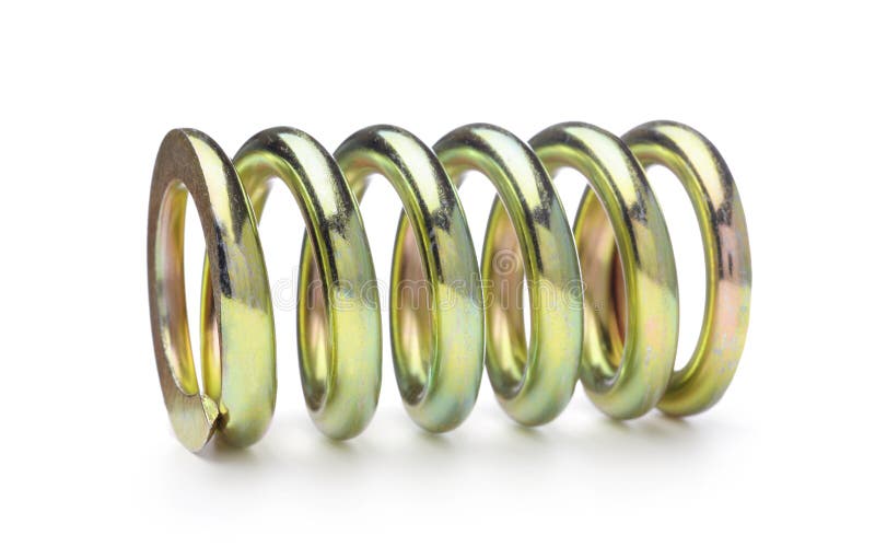 Metal Spring Isolated on White Stock Photo - Image of macro, engine ...