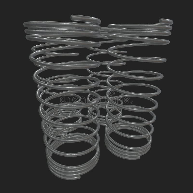 Metal spring 3d stock illustration. Illustration of single - 115958297
