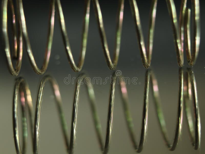 Metal Spring Round Helical Spiral Reflection Elastic Stock Photo ...