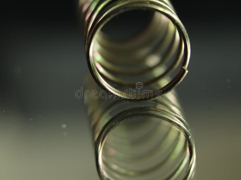 Metal Spring Round Helical Spiral Reflection Elastic Stock Photo ...