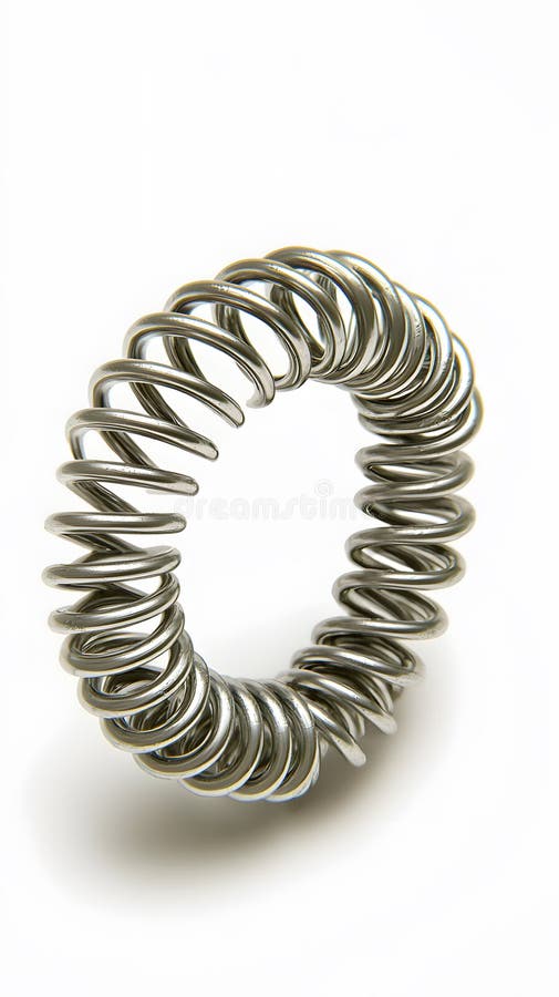 Metal Spring on a White Background Stock Illustration - Illustration of ...
