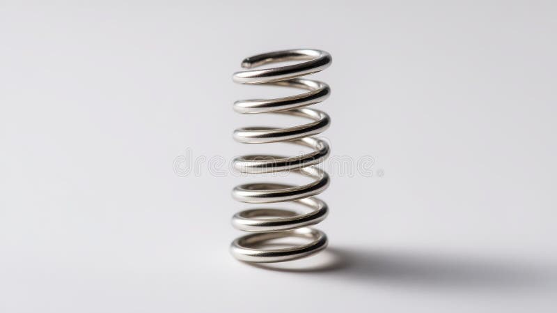 Metal Spring on White Background in Soft Lighting Stock Illustration ...