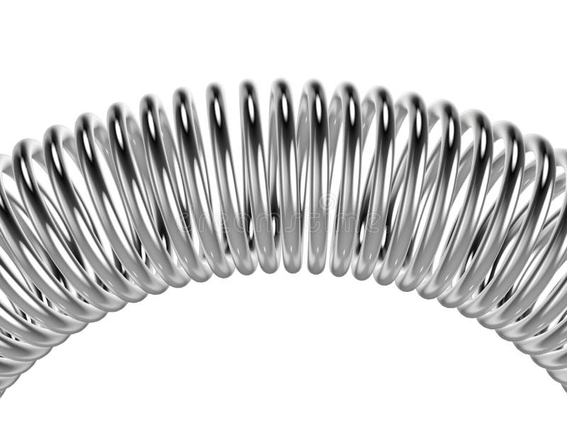 Metal Spring on White Background Stock Illustration - Illustration of ...