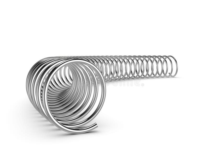 Metal Spring on White Background Stock Illustration - Illustration of ...