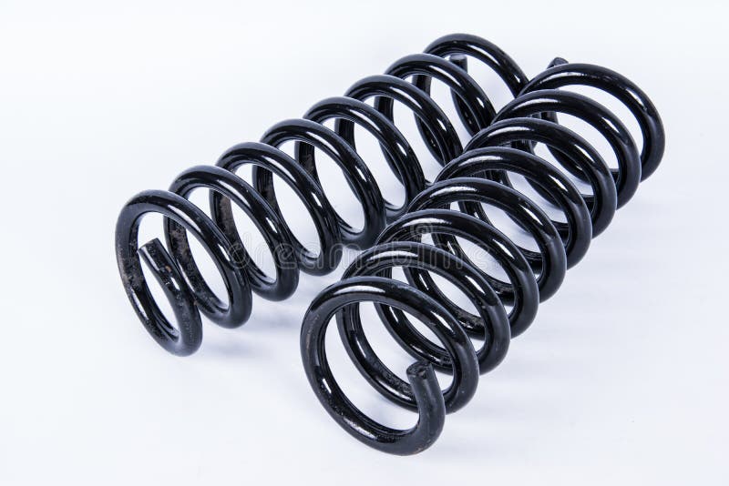 Metal spring on white stock photo. Image of close, shiny - 58552996