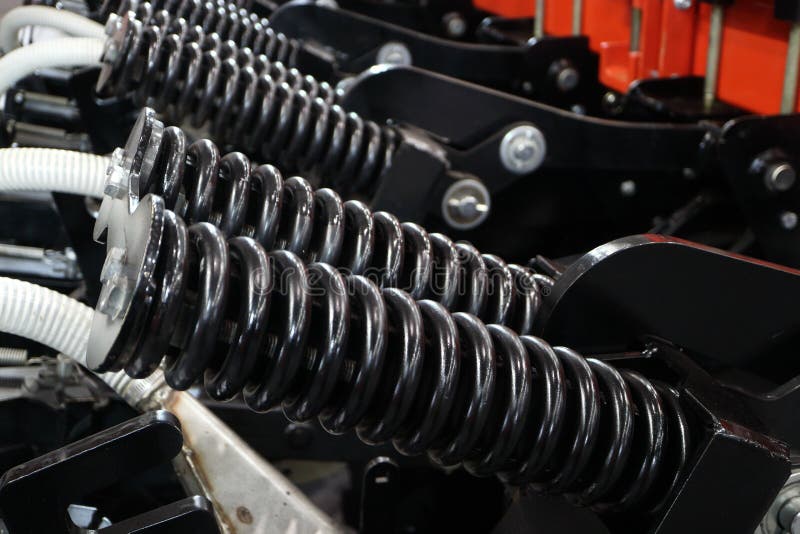 Metal springs. Row drill stock image. Image of industrial - 219298399