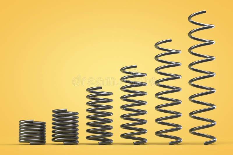 Metal Springs with Varying Degrees of Tension Stock Illustration ...