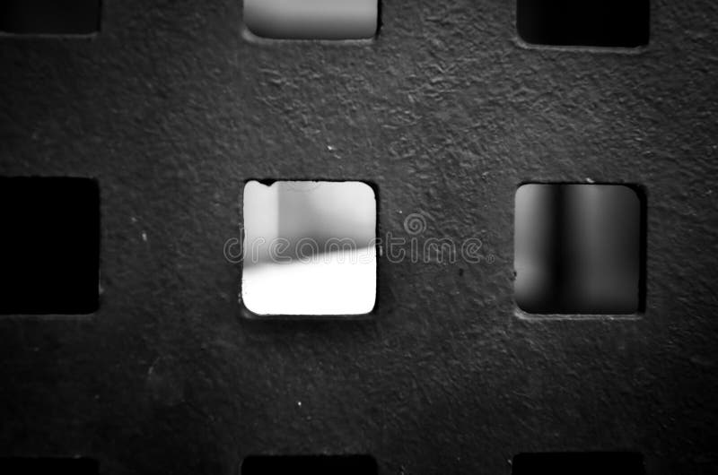 Metal Square Pattern with Light Behind Stock Photo - Image of plate ...
