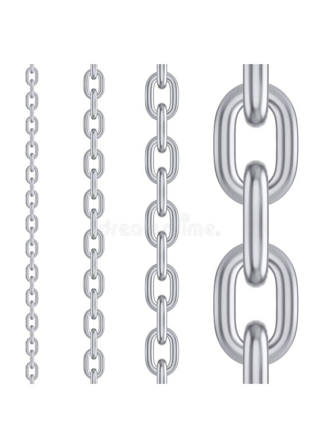 Metal Stainless Steel Chain. Realistic Vector Seamless Silver Chain for ...