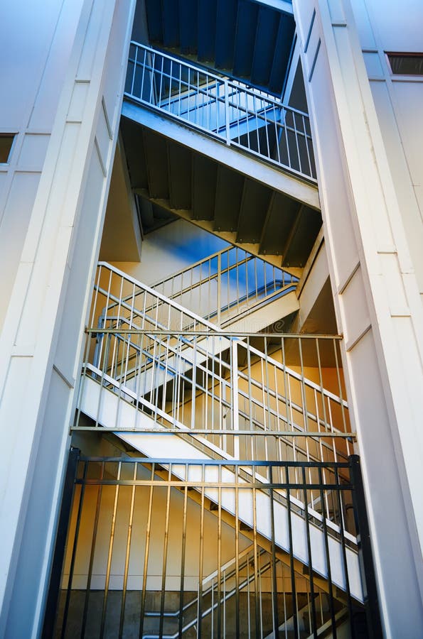 Metal Staircase in the Building. Close-up Stock Image - Image of ...
