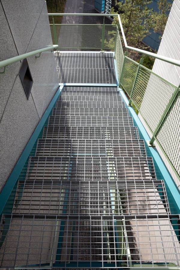 Metal Staircase in the Building Exterior Stock Photo - Image of ...
