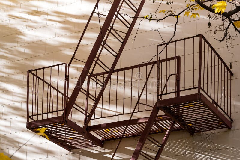 Metal staircase stock image. Image of evacuation, stairs - 232142237