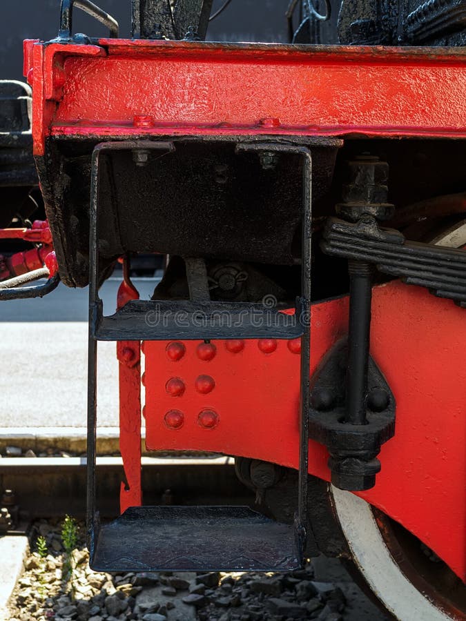 Metal Staircase To Enter the Carriage of Old Train Stock Photo - Image ...