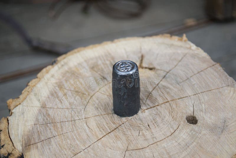 Metal Stamp for Forging Located on the Log Saw Editorial Image - Image ...