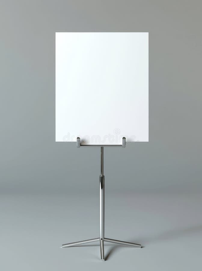 Metal Stand for Reusable Info Posters. 3D Illustration Stock ...
