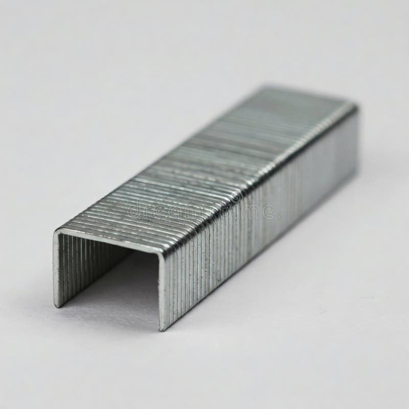 Metal Staples on a White Background. Shallow Depth of Field. Stock ...
