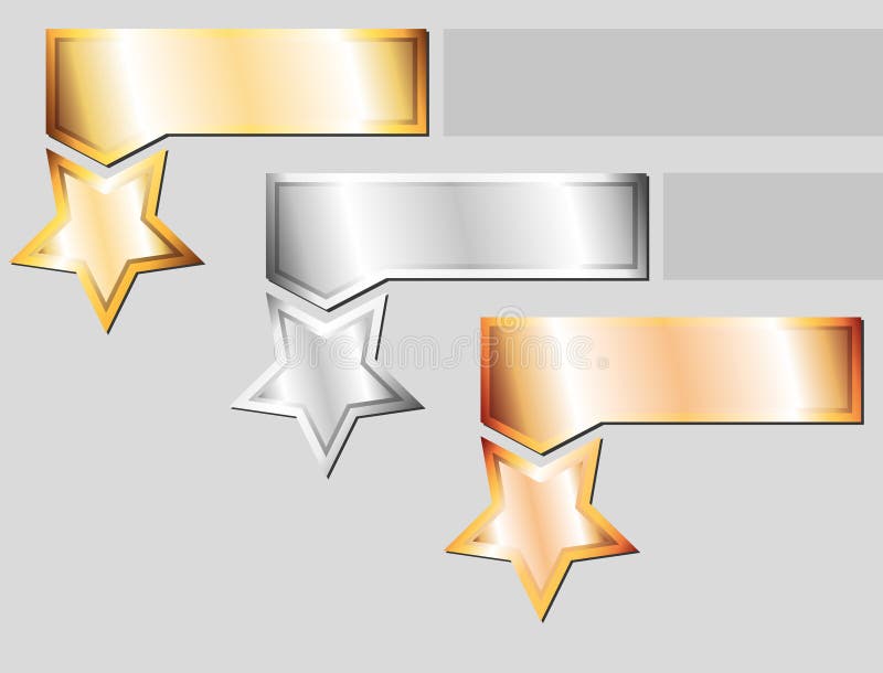 Metal stars stock vector. Illustration of corporate, rating - 20114403