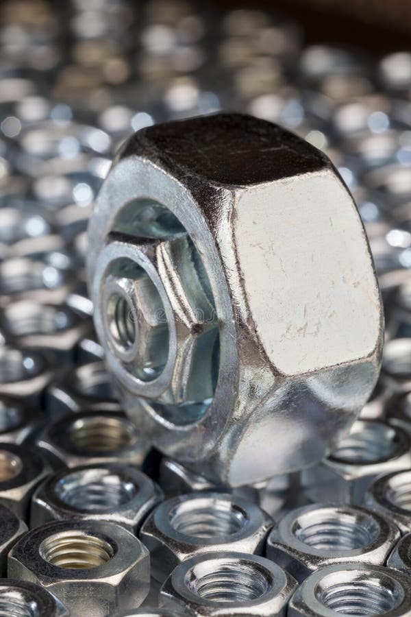 Metal Steel Nuts for Installation Work Stock Photo - Image of tool ...