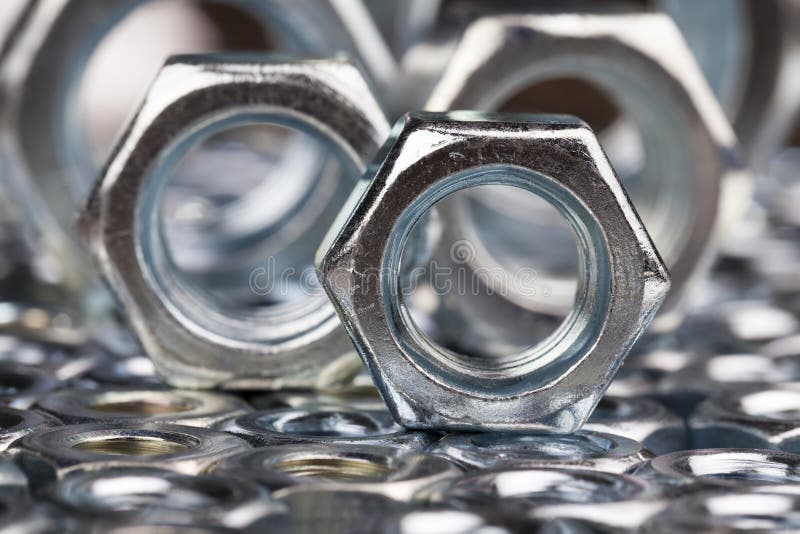Metal Steel Nuts for Installation Work Stock Photo - Image of tool ...