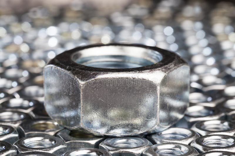 Metal Steel Nuts for Installation Work Stock Image - Image of tool ...
