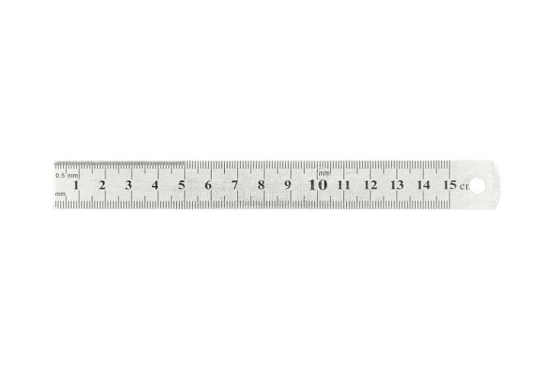 Metal Steel Ruler is Isolated on White Background Stock Image - Image ...