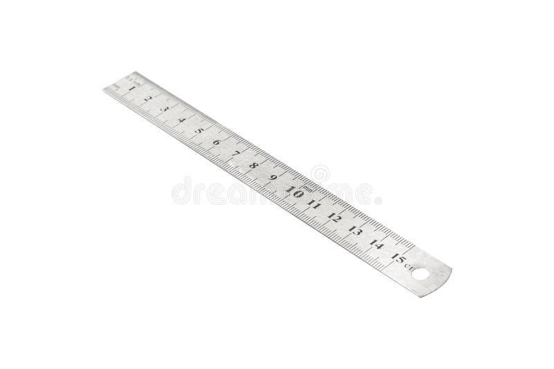 Metal Steel Ruler is Isolated on White Background Stock Photo - Image ...
