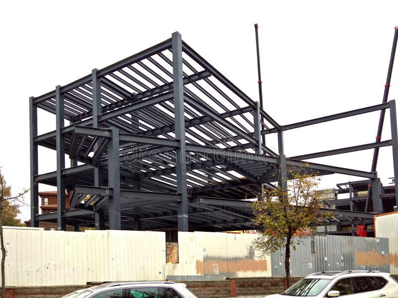 Metal Steel Skeleton Frame for a Building Stock Photo - Image of ...