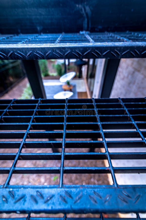 Metal Steel Staircase Fire Exit N Modern Building Stock Image - Image ...