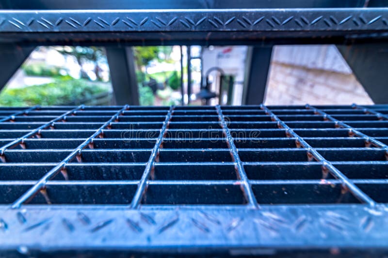 Metal Steel Staircase Fire Exit N Modern Building Stock Image - Image ...