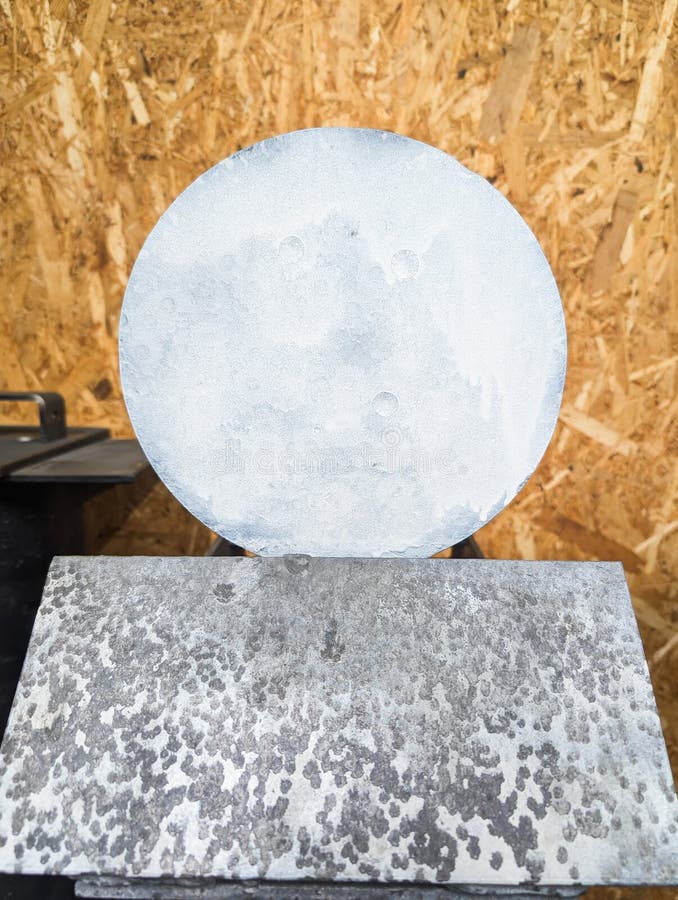 Metal Steel Target for Pistol Shooting at a Shooting Range Stock Photo ...