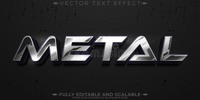 Metal Steel Text Effect, Editable Crome and Silver Text Style Stock ...