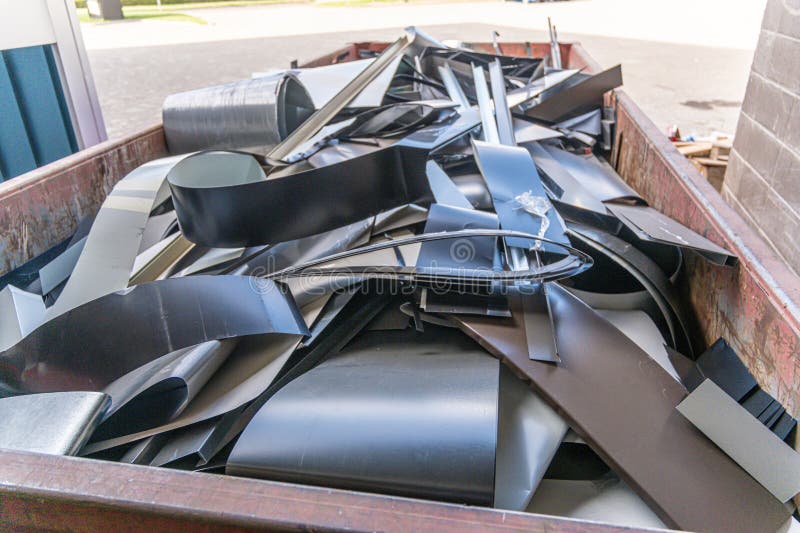 Metal and Steel Waste in a Bin for Recycling Stock Image - Image of ...