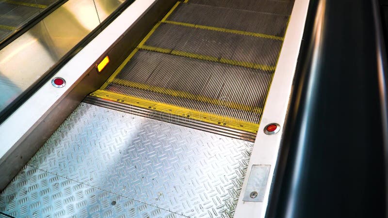 Metal Steps of the Escalator are Moving on the Rise Stock Footage ...