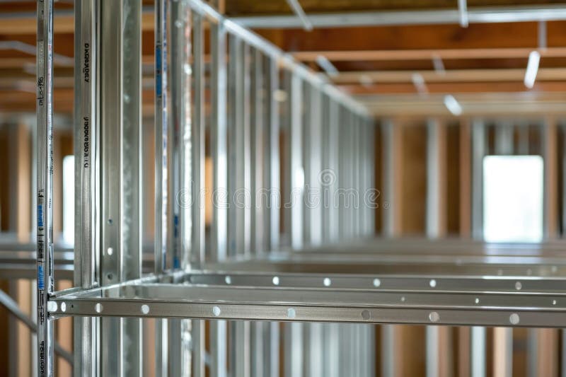 Metal Storage Room with Multiple Shelves and a Industrial Feel Stock ...