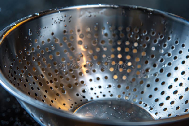 A Metal Strainer Sitting on Top of a Stove Top, Ready for Use in ...