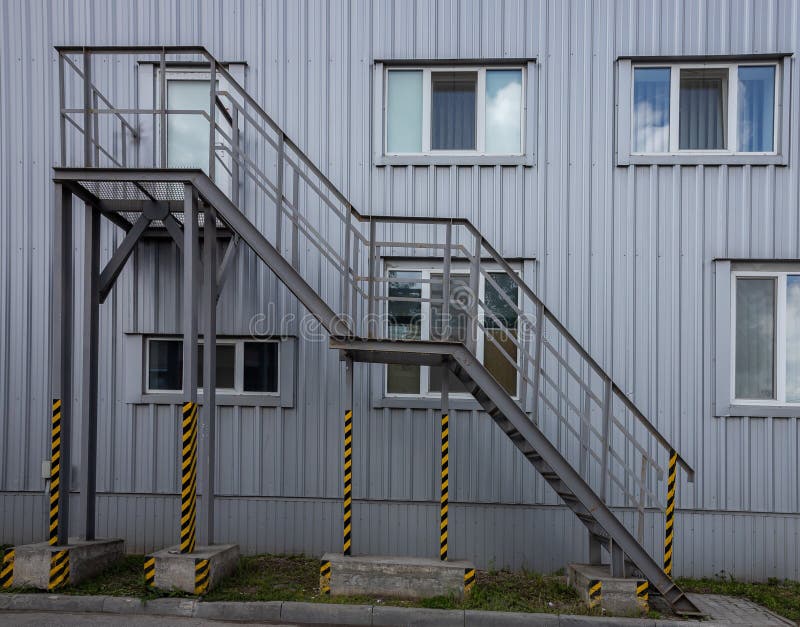 Metal Street Stairs in the Production Room Stock Photo - Image of ...