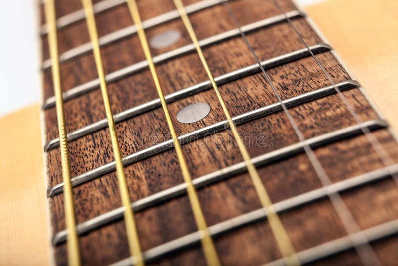 Metal Strings on an Acoustic Guitar Close Up Stock Image - Image of ...