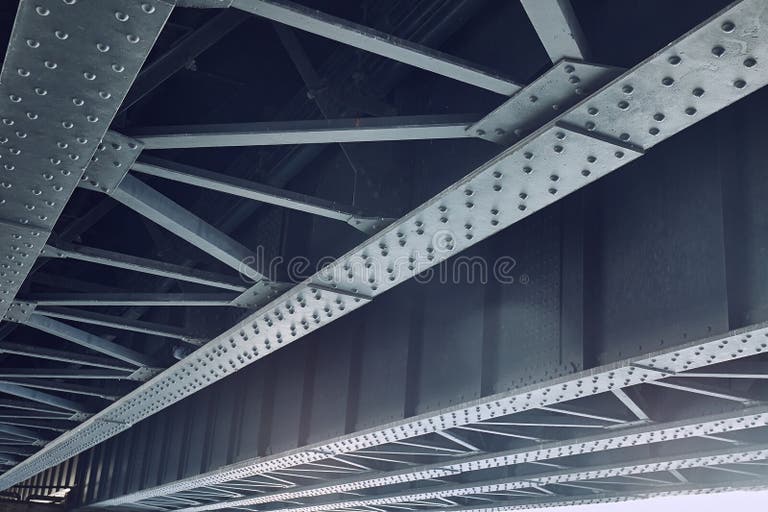 Metal Structure of a Bridge Stock Image - Image of ceiling, engineering ...