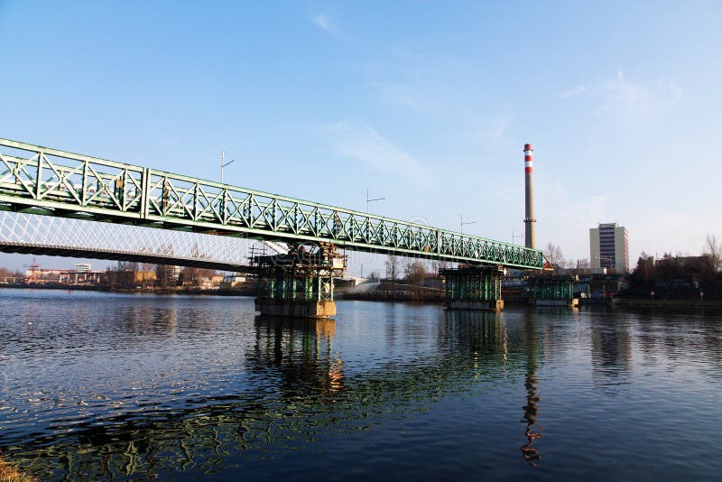 Metal Structure of the Bridge Stock Image - Image of concrete, overpass ...