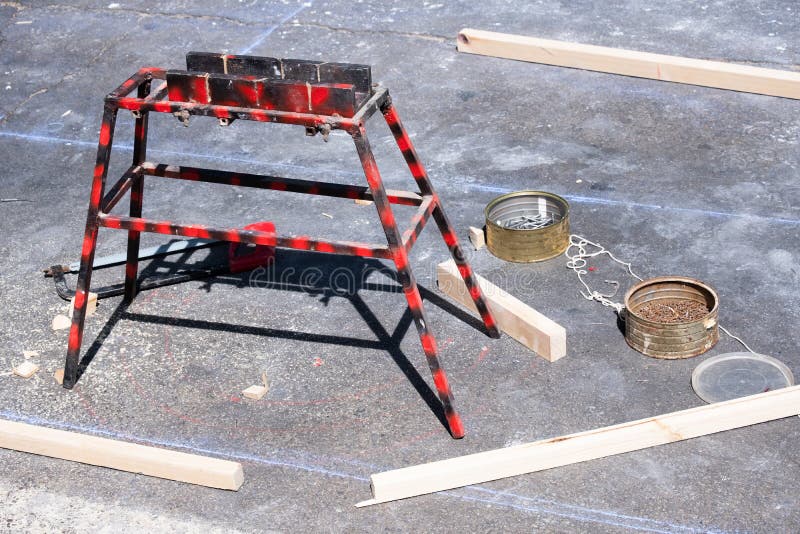 Various Masonry and Brickwork Tools Being Used on a Construction Site ...