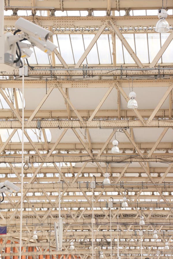 Metal Structure of a Ceiling Seen from Below in the Interior Stock ...