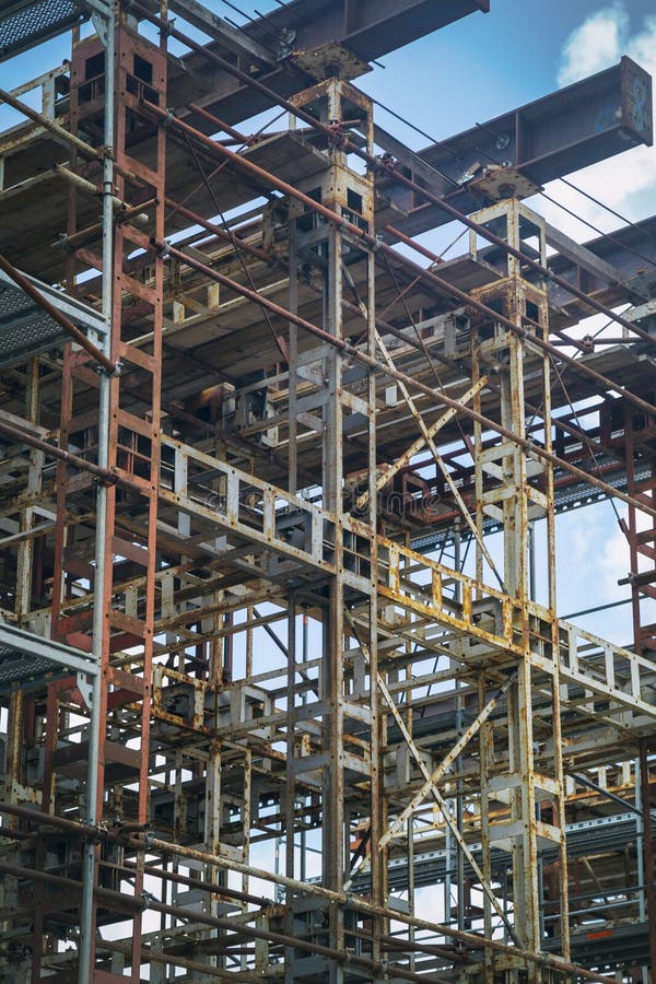 Metal Structure on Construction Site Stock Image - Image of build ...