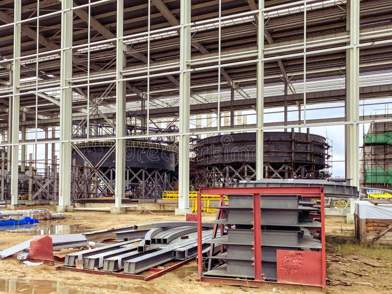 Metal Structure at the Construction Site. Mine Construction. Warehouse ...
