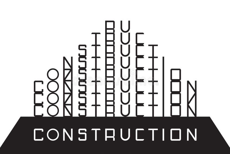 Metal Structure Forms a Word Construction Stock Vector - Illustration ...