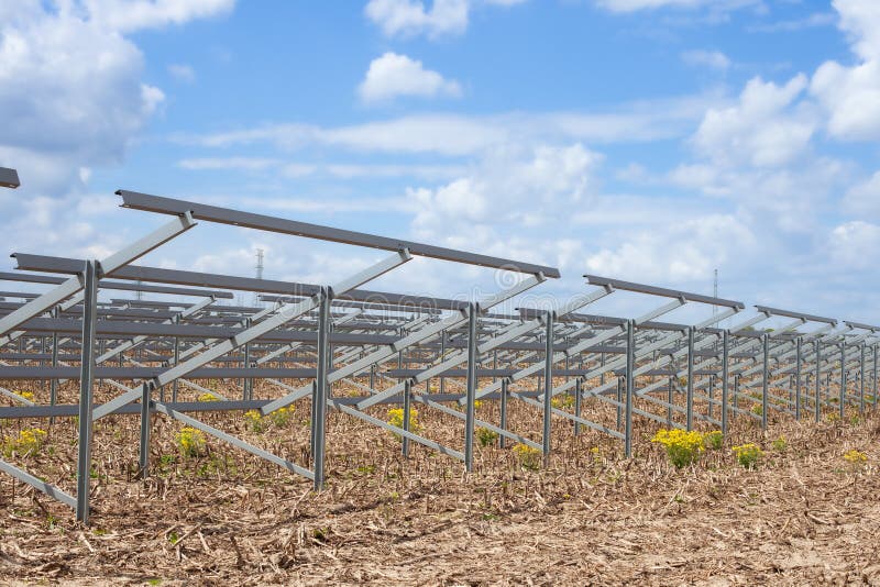 Prepared Metal Structure for Solar Panel Installation, Highlighting the ...